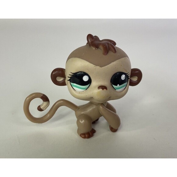 Hasbro | Toys | Littlest Pet Shop Lps 145 Monkey Green Dot Eyes Striped ...